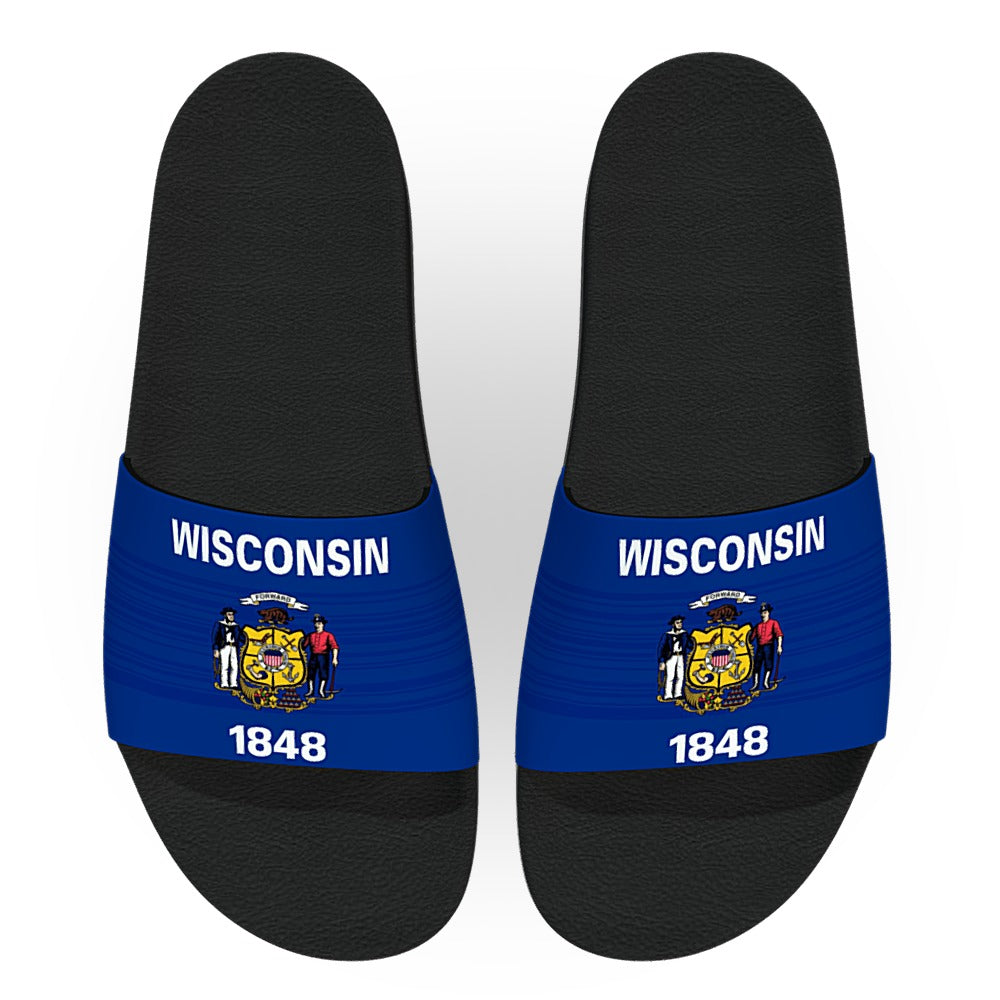 Wisconsin State Flag Slide Sandals & Deco Slides