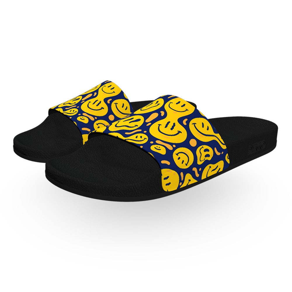 Navy Smiley Faces Slide Sandals & Deco Slides