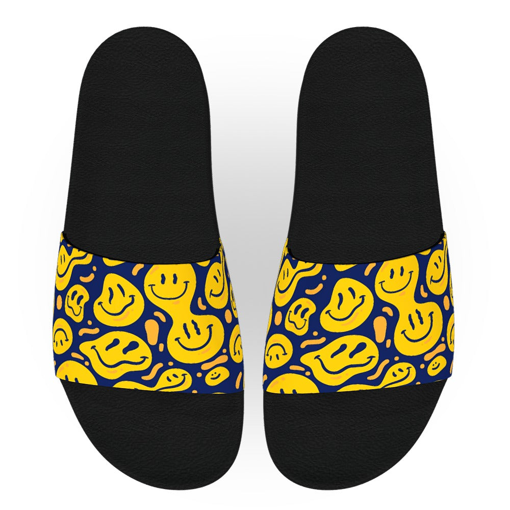 Navy Smiley Faces Slide Sandals & Deco Slides