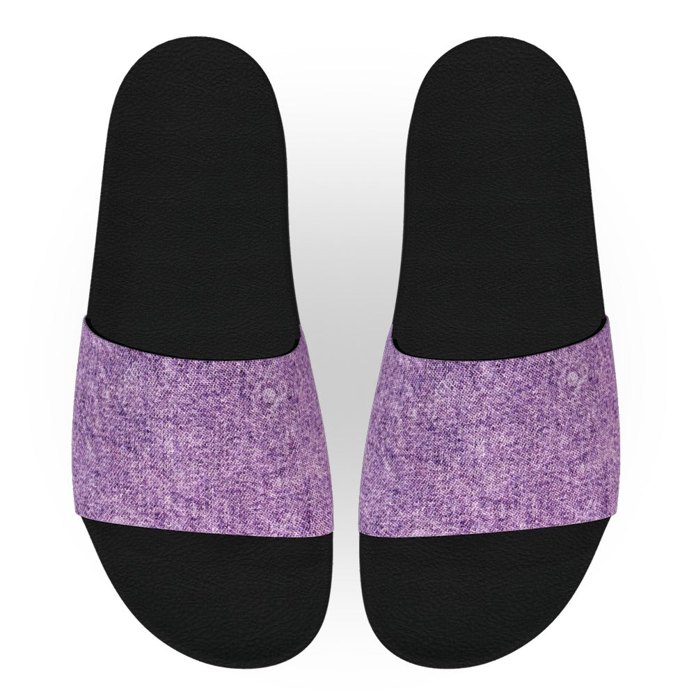 Faded Purple Denim Slide Sandals & Deco Slides