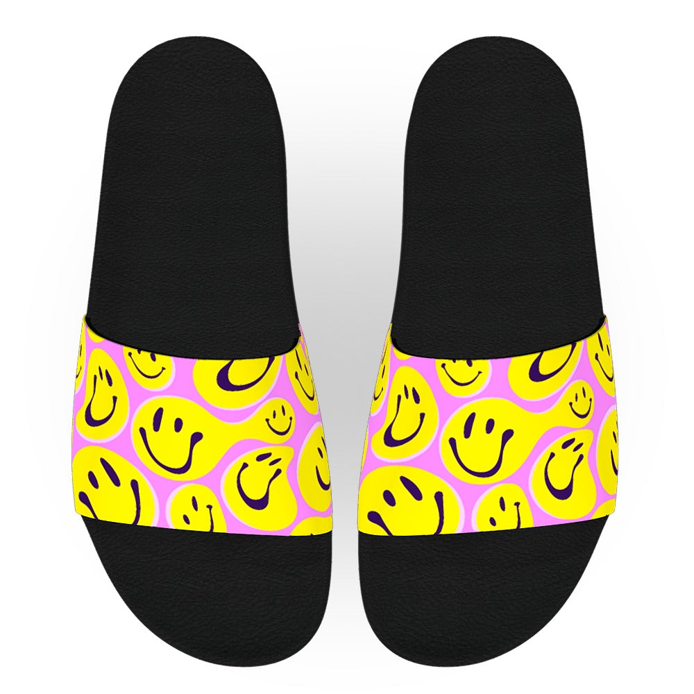 Pink Smiley Faces Slide Sandals & Deco Slides