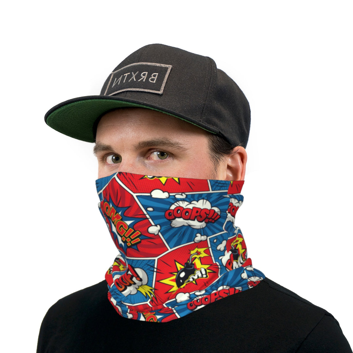 Pop Art Comic Book Neck Gaiter Face Mask & Deco Slides