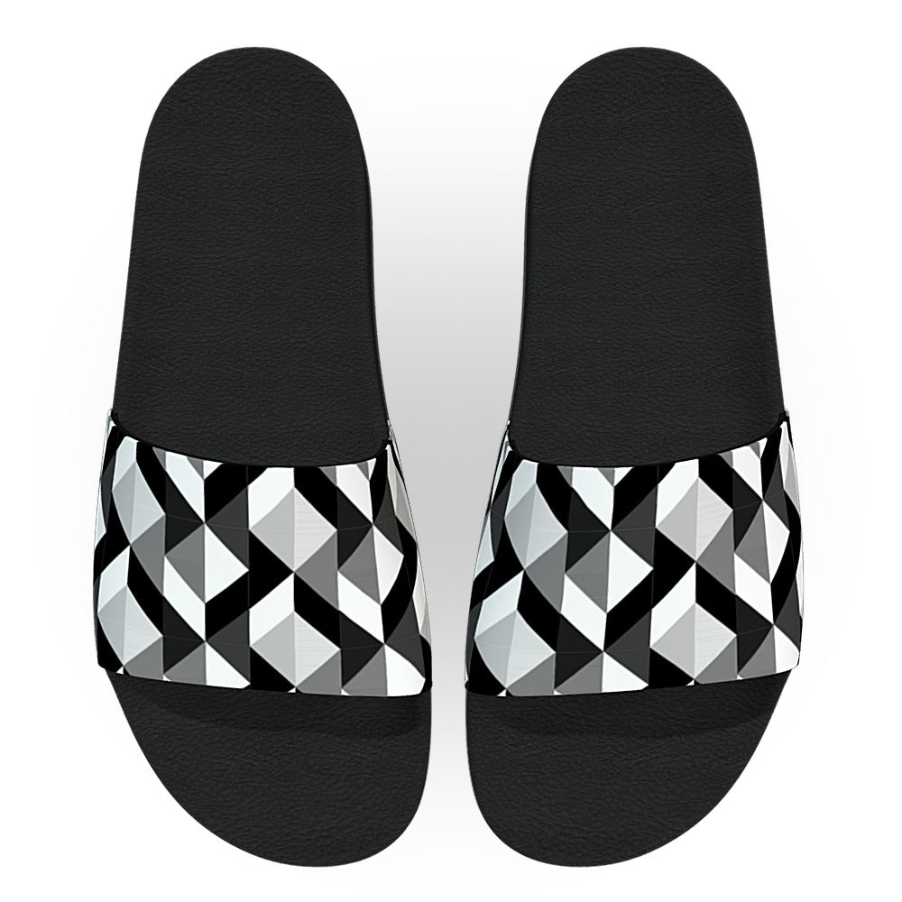 Black and White Escher Pattern Slide Sandals & Deco Slides